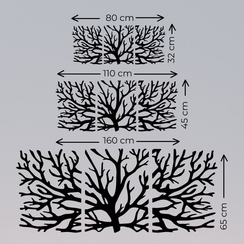Wood Tree Wall Art: 3-panel Branch Decor - Etsy