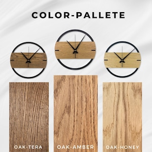 Modern Oak Wooden Wall Clock: Silent 3D Design - Etsy
