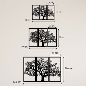 Wooden Wall Decorative Panel Set of 3 Pieces Tree Wall Decor Wood Wall ...