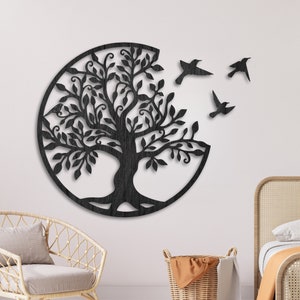 Wood Tree of Life Wall Decor: Rustic Bohemian Home Hanging - Etsy