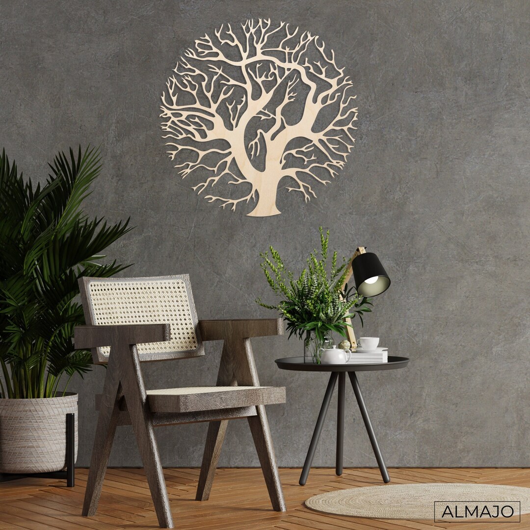 Wood Branches Tree Decor, Tree of Life Wall Decoration, Tree Leaf ...