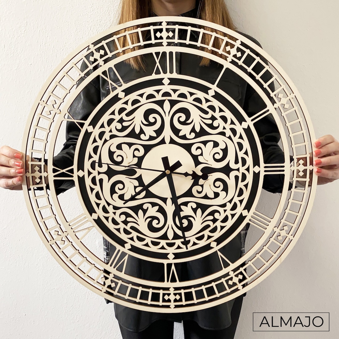 Elegant Wooden Wall Clock: Roman Numerals, Modern Home Decor - Etsy