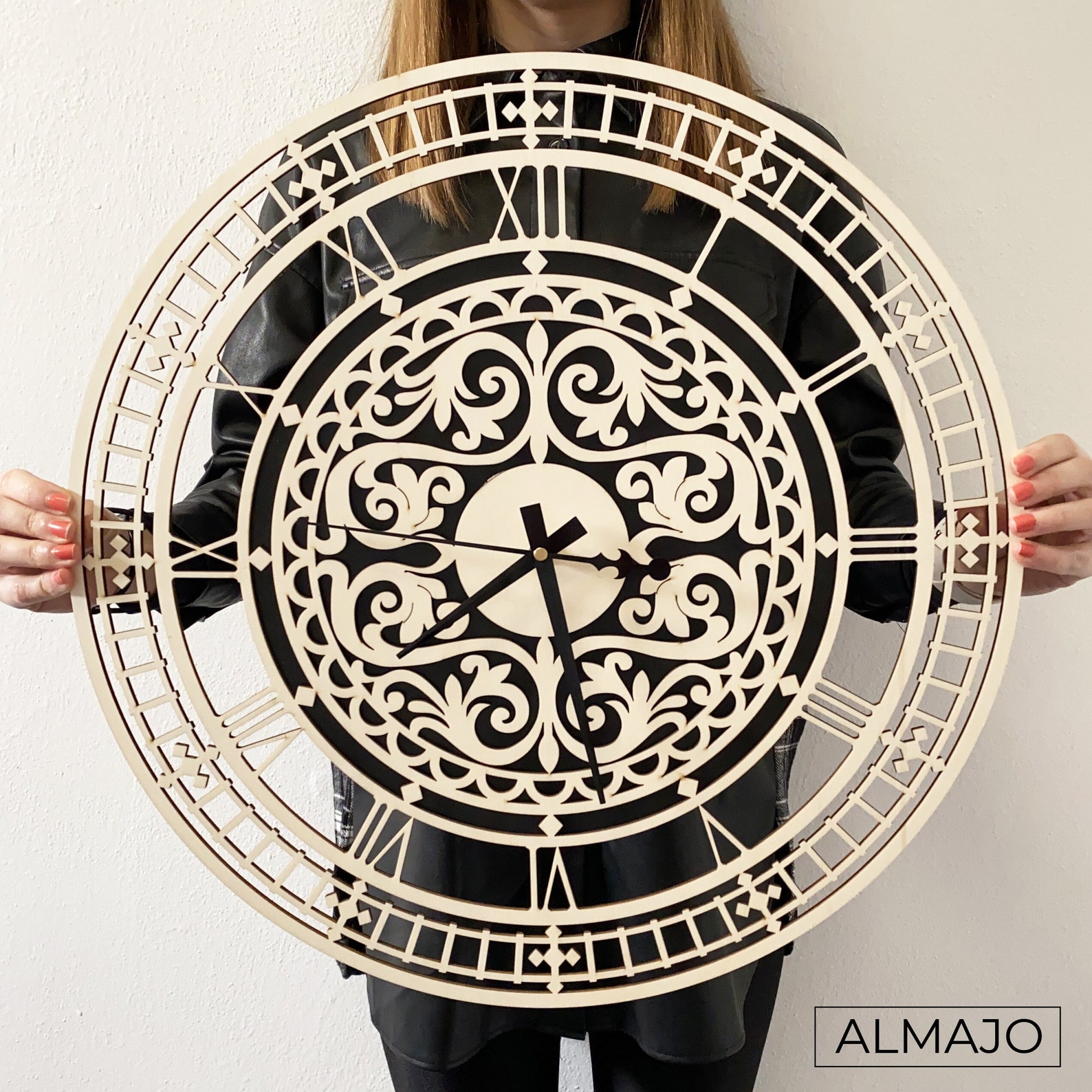 Elegant Wooden Wall Clock: Roman Numerals, Modern Home Decor - Etsy