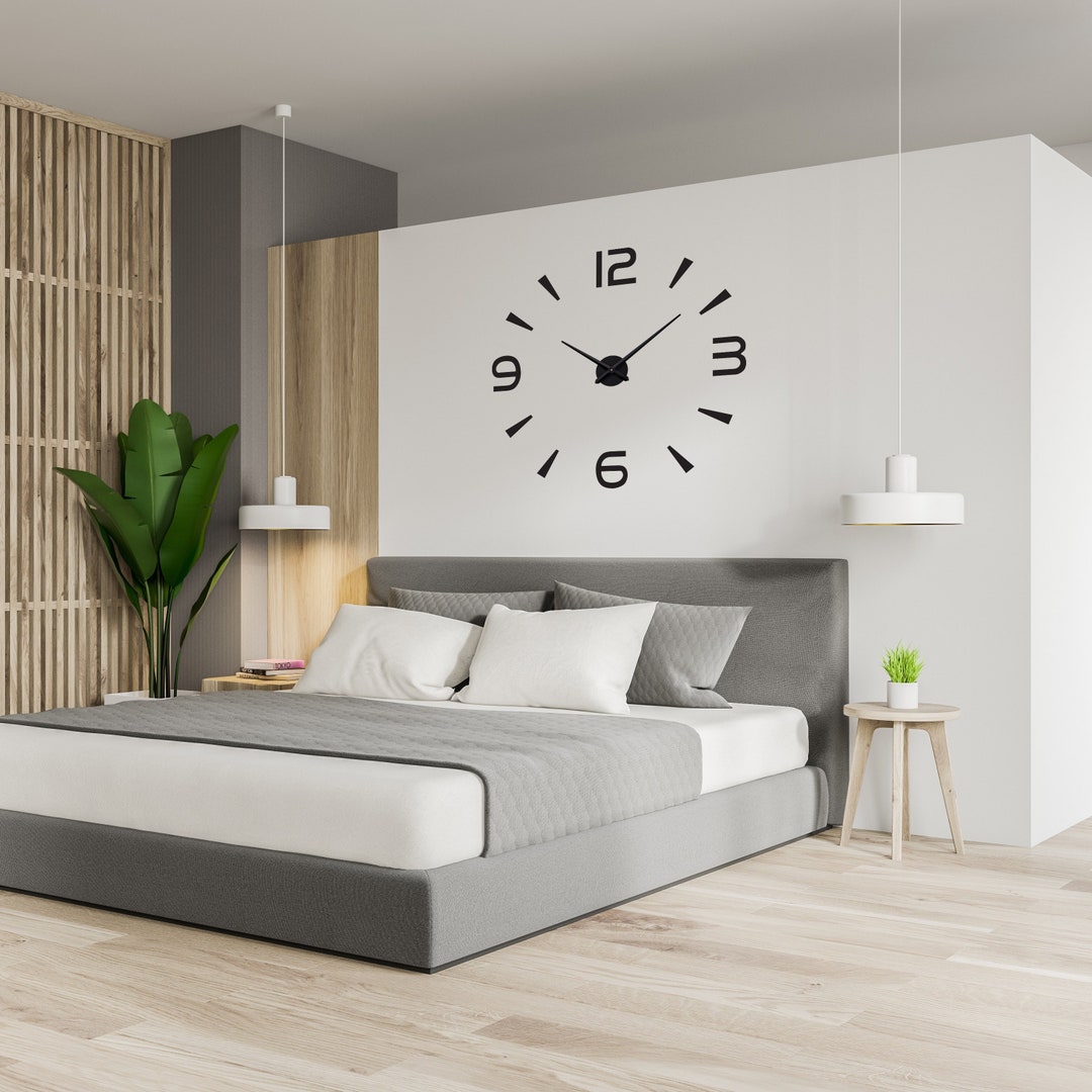 Large Wall Clock, 3D Wall Clock Sticker, Home Decor, Mirror Wall Clock ...