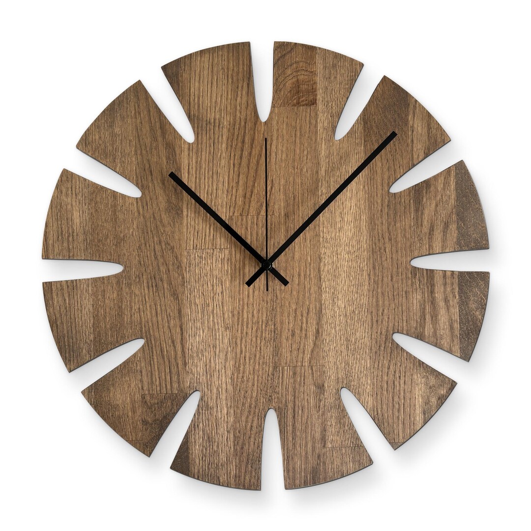 Handmade Solid Oak Wall Clock: Minimalist Silent Quartz Decor - Etsy