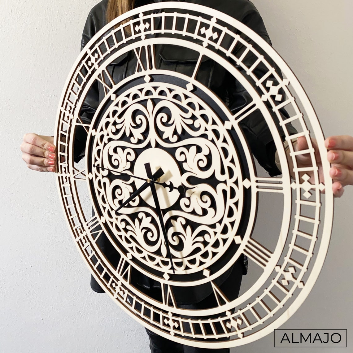 Elegant Wooden Wall Clock: Roman Numerals, Modern Home Decor - Etsy
