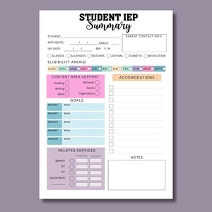 IEP Caseload Planner Digital Special Education Teacher Planning Sheet ...
