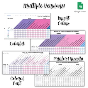 IEP Accommodations Overview: Google Sheets for SPED Teachers - Etsy