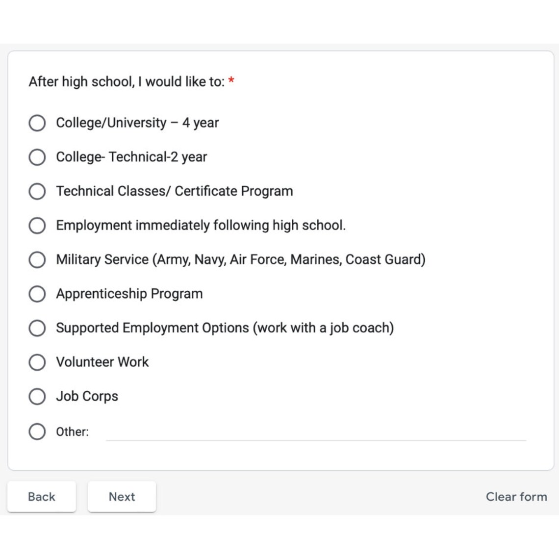 IEP Student Transition Questionnaire/ Survey (google Form) - Etsy