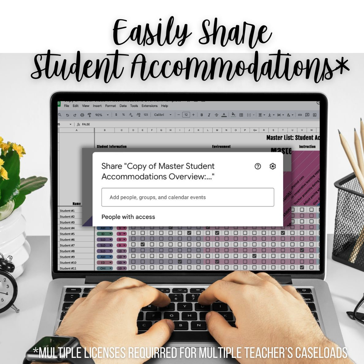 IEP Accommodations Overview Sheet: Special Education Tracking (google ...