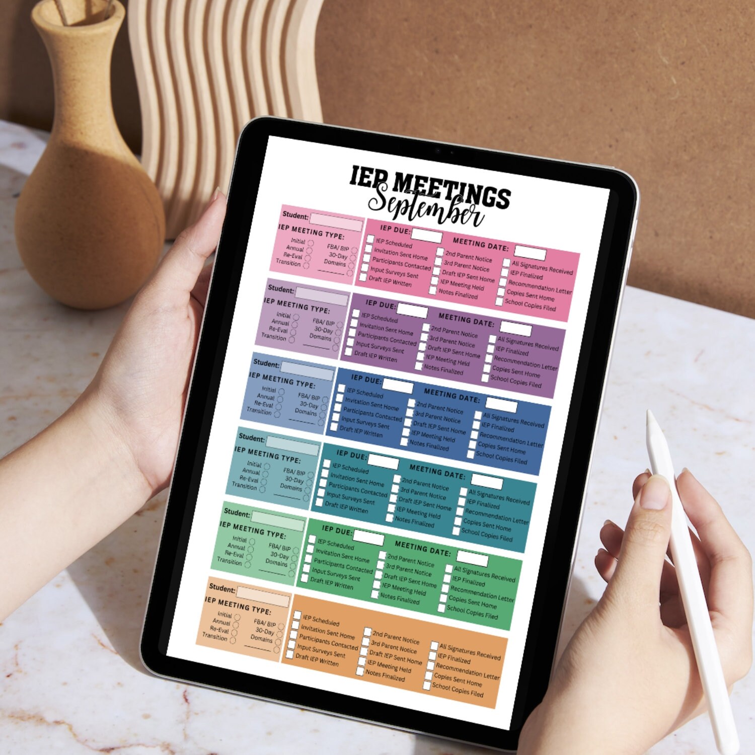 Digital Printable IEP Monthly Planning Sheets for Special Education ...