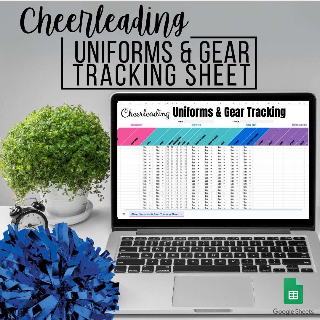 Cheerleading Uniform & Gear Tracker: Google Sheets Template - Etsy