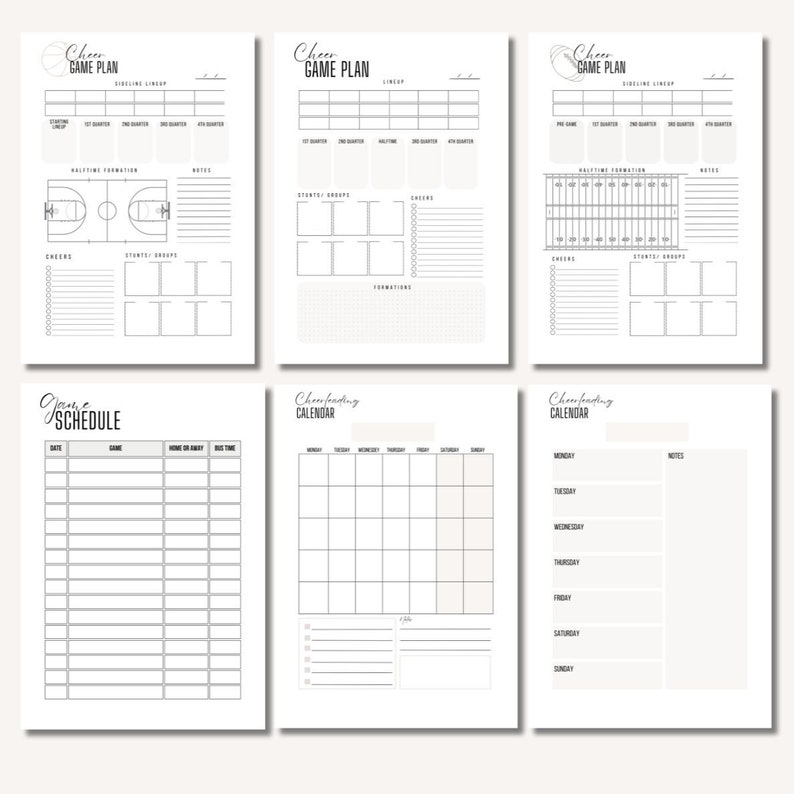 Cheer Coach Planner: Printable Planning Sheets (PDF) - Etsy