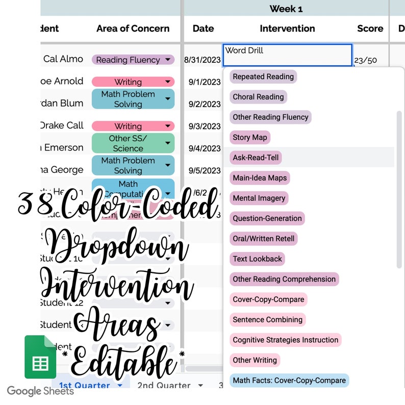 Academic Intervention Tracking: RTI, IEPS & Progress Monitoring (google ...