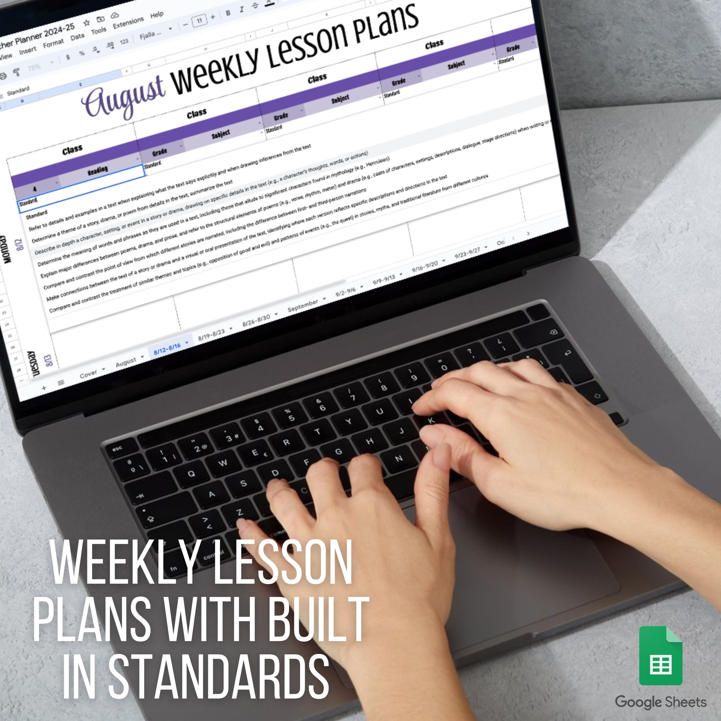 Digital Teacher Planner 2024-2025 | Editable Google Sheets With ...