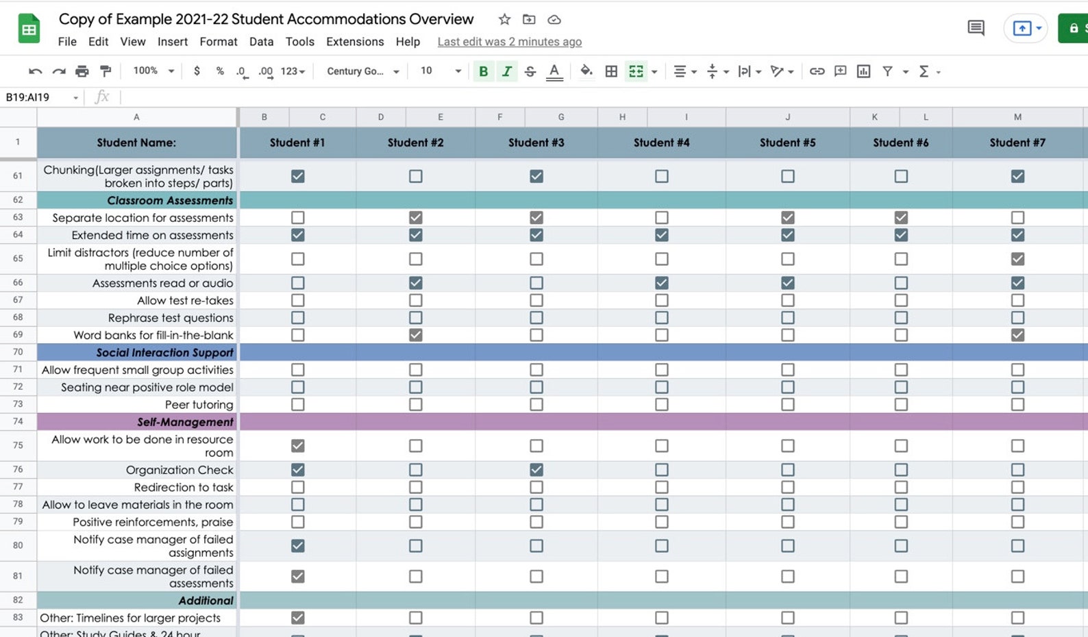 IEP Accommodations Overview: Google Sheets for SPED Teachers - Etsy