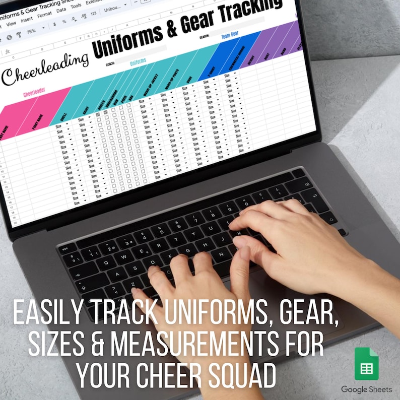 Cheerleading Uniform & Gear Tracker: Google Sheets Template - Etsy