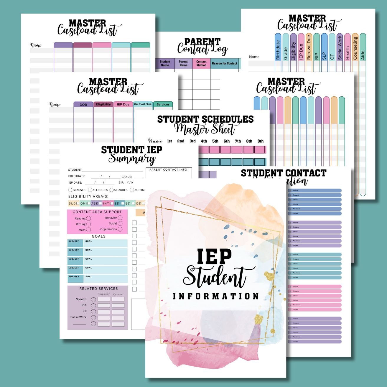 IEP Caseload Planner Digital Special Education Teacher Planning Sheet ...