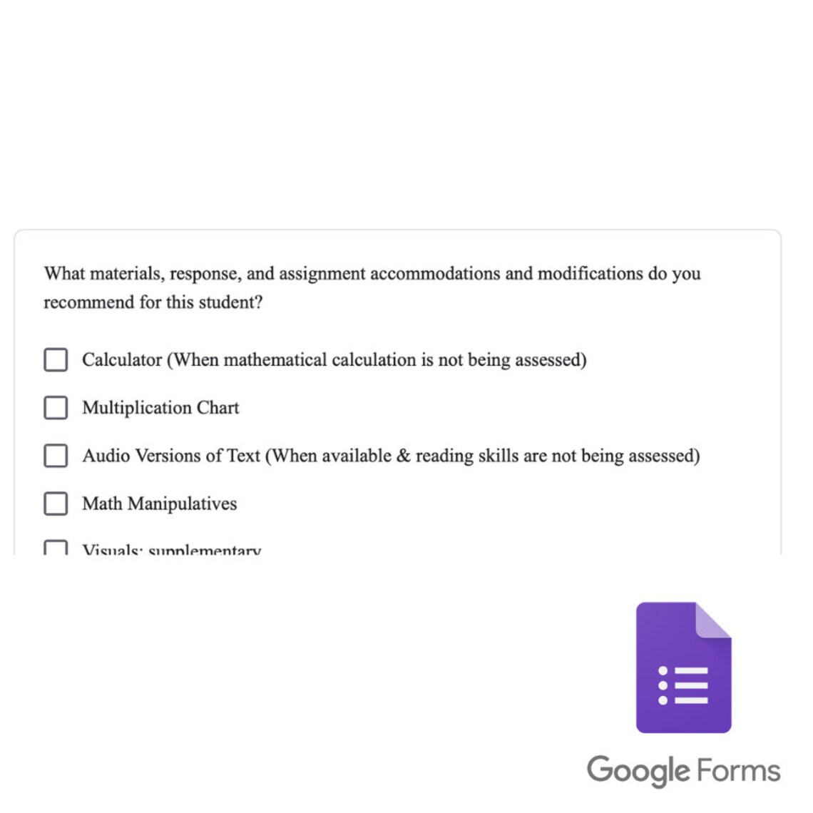 IEP Teacher Input Questionnaire/ Survey google Form - Etsy