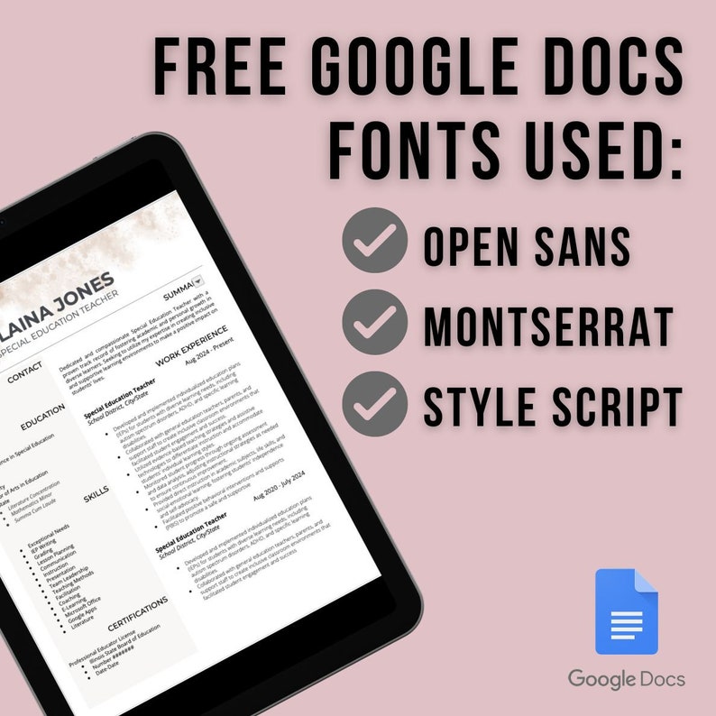 Modern Teacher Resume Template, Editable, Neutral Watercolor Design ...