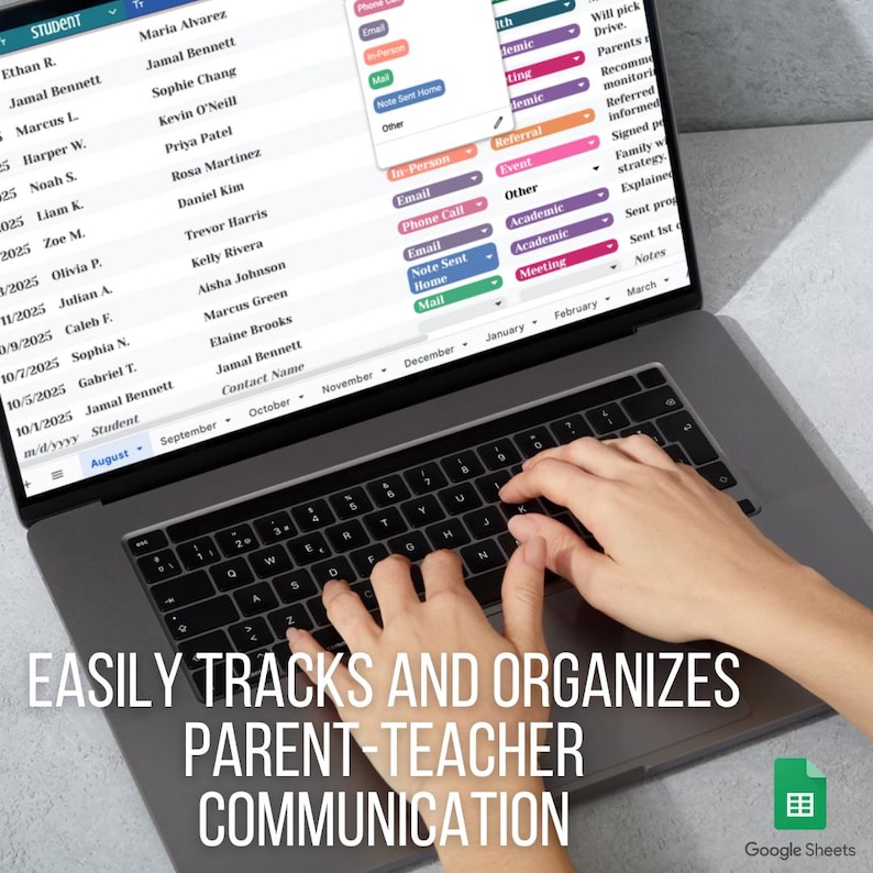Teacher Communication Log | Editable Google Sheets | Parent Contact ...