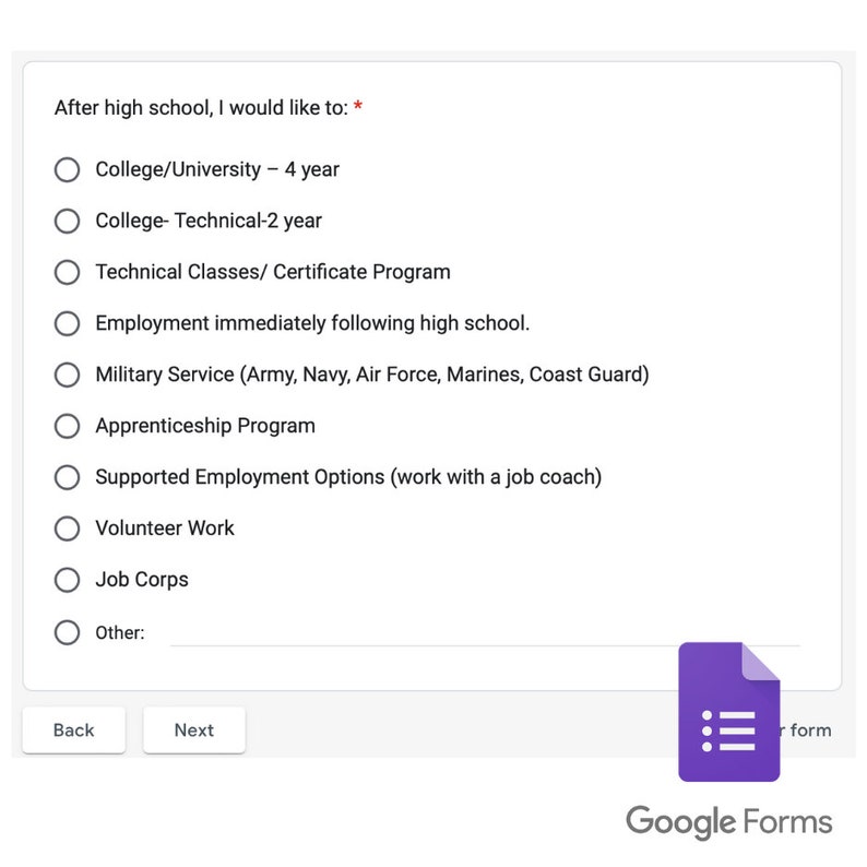 IEP Student Transition Questionnaire/ Survey (google Form) - Etsy