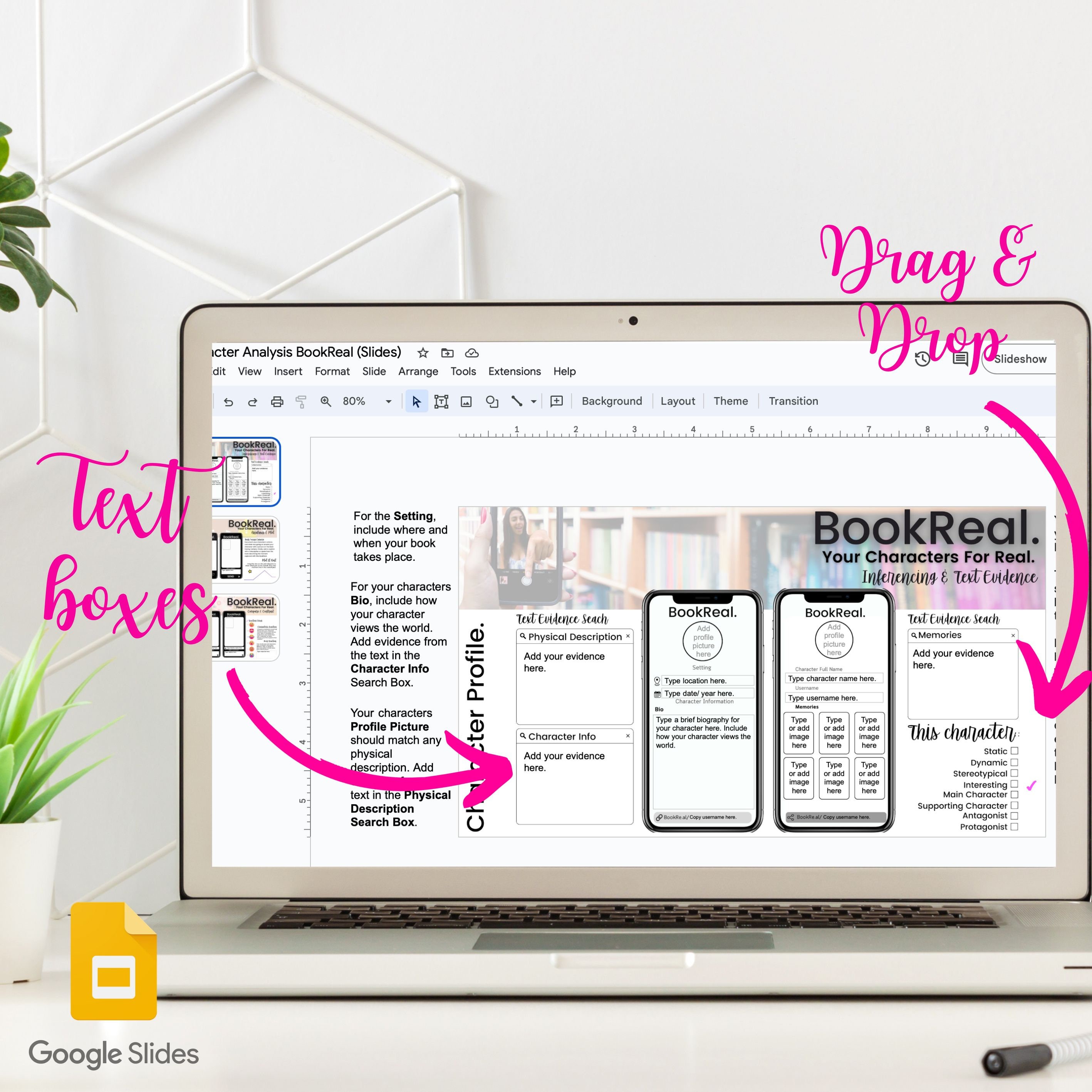 Character Analysis Activity Sheets: Bookreal Social Media Template ...