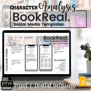 Character Analysis Activity Sheets "bookreal" Printable and Digital ...