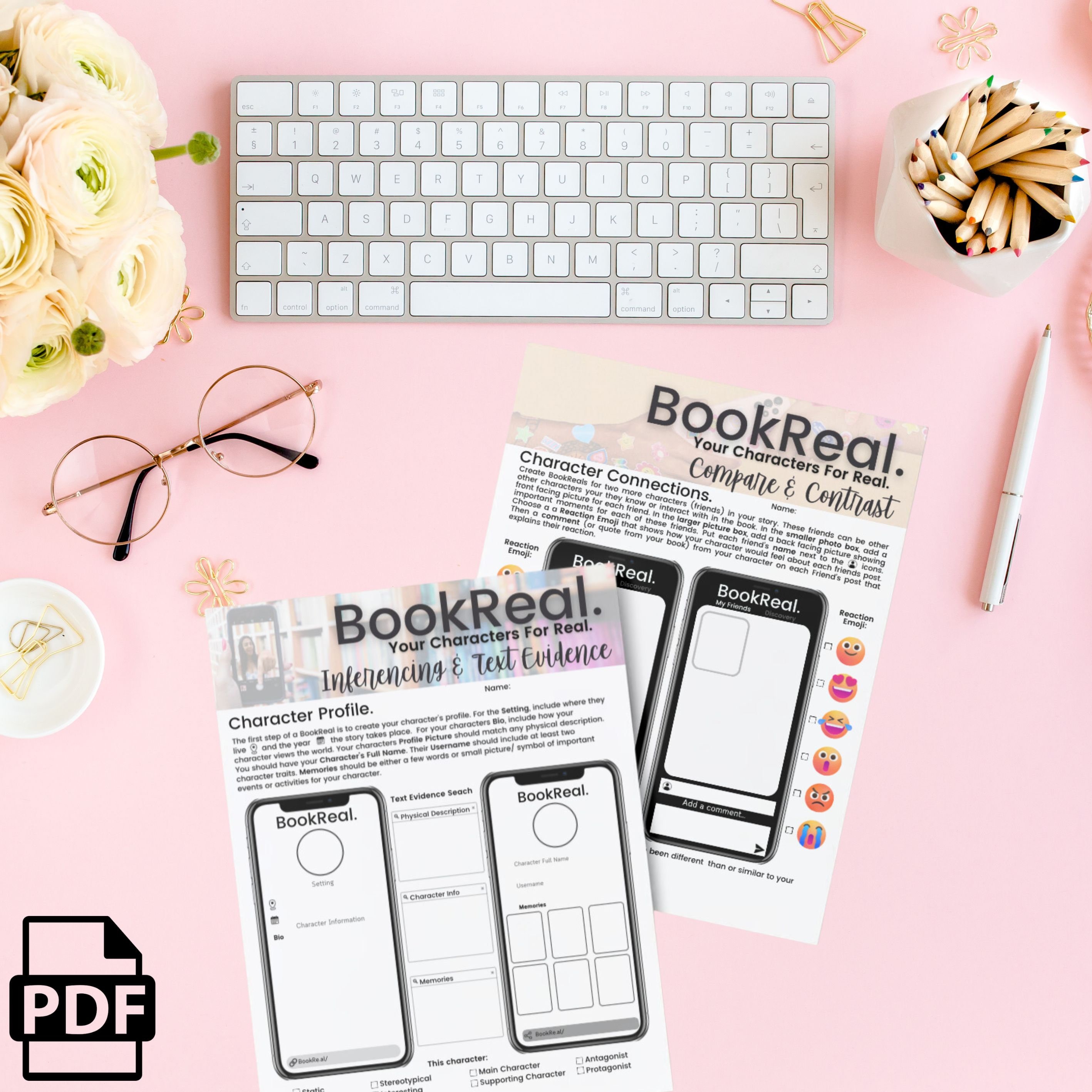 Character Analysis Activity Sheets bookreal - Etsy