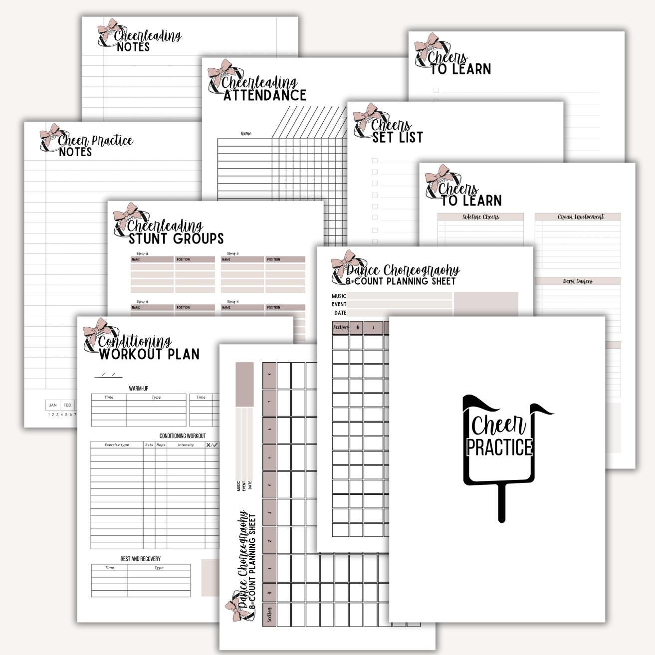 Football Cheer Coach Planner: Printable Planning Sheets (PDF Download ...