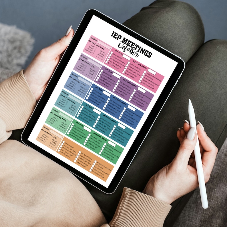 Digital Printable IEP Monthly Planning Sheets for Special Education ...