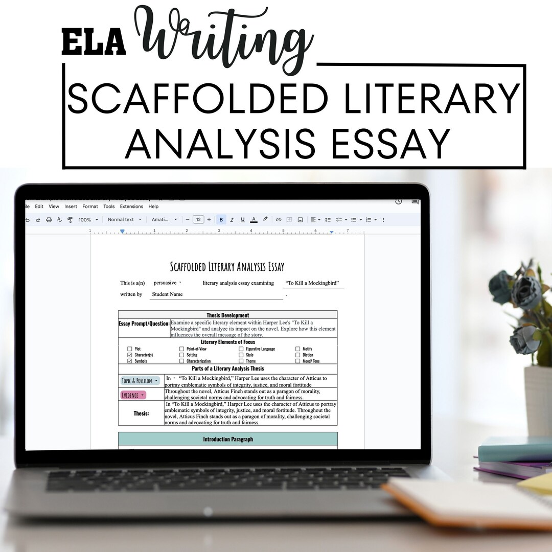 Scaffolded Literary Analysis Essay Template, Writing Supports, Graphic ...