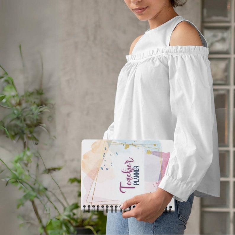 Digital Teacher Planner: Printable Colorful Watercolor, Best Teacher ...