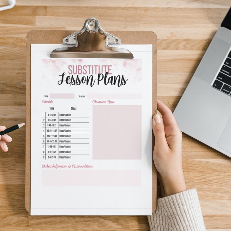 Substitute Teacher Plans Template Google Docs Purple Wildflowers ...