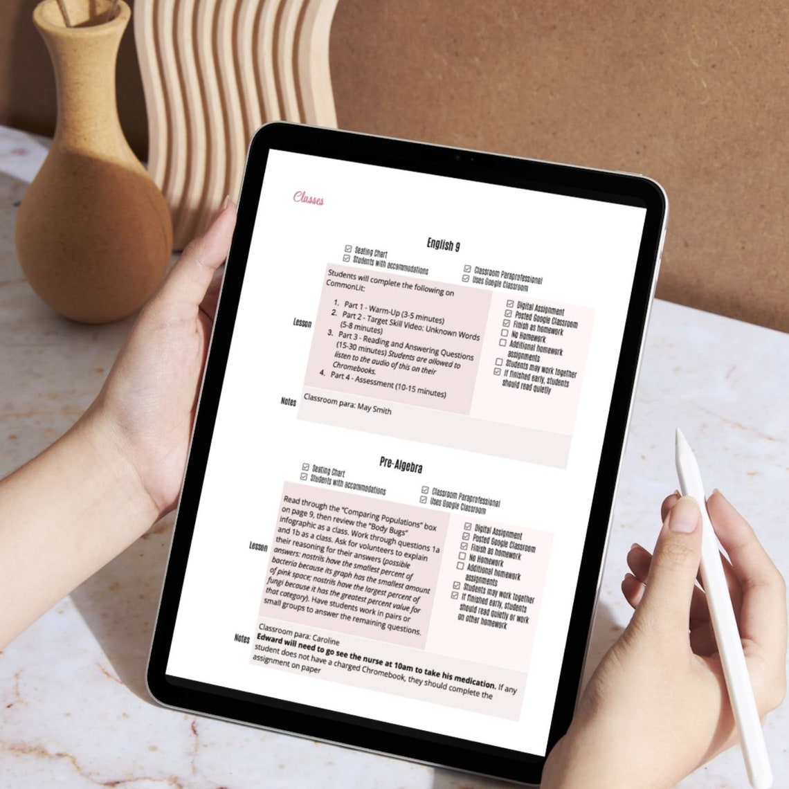 Substitute Teacher Plans Template Google Docs Purple Wildflowers ...