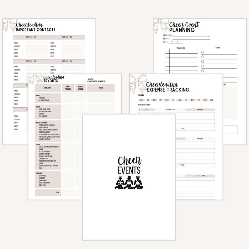 Wrestling Cheer Coach Planner | Printable Cheerleading Binder, Digital ...