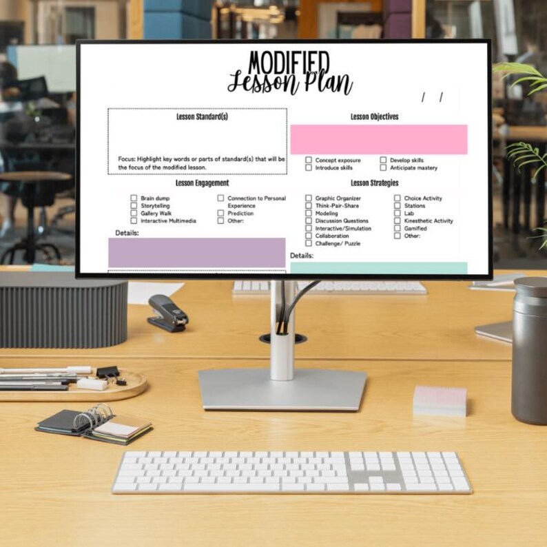 Modified Lesson Plan Template, PDF Format, IEP, 504, Special Education ...