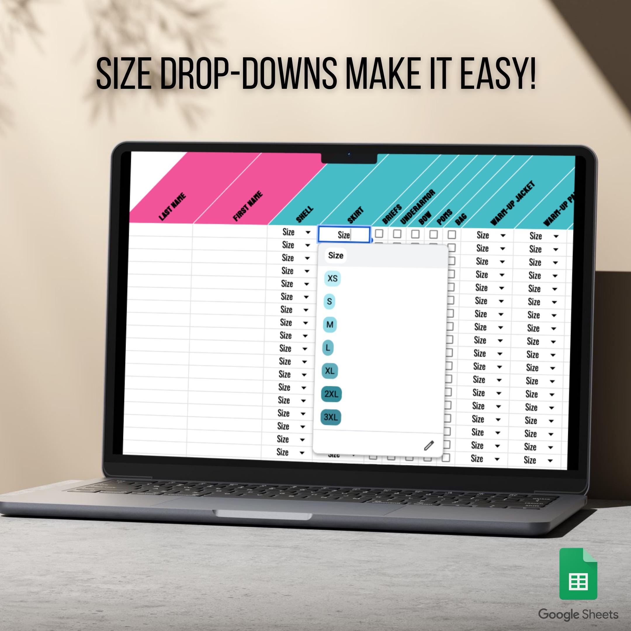 Cheerleading Uniforms & Gear Tracking Sheet | Google Sheets Template ...