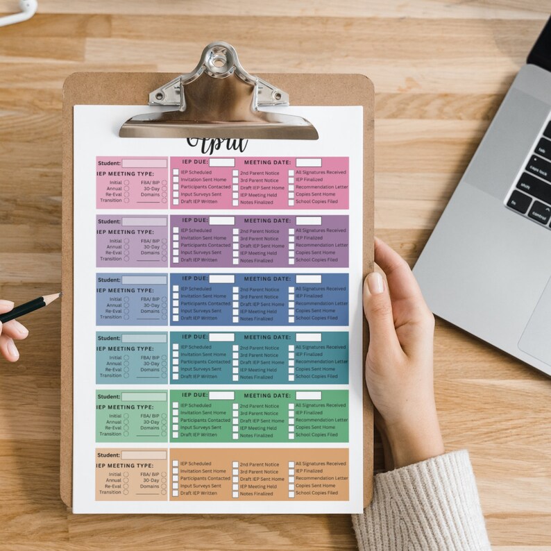 Digital Printable IEP Monthly Planning Sheets for Special Education ...