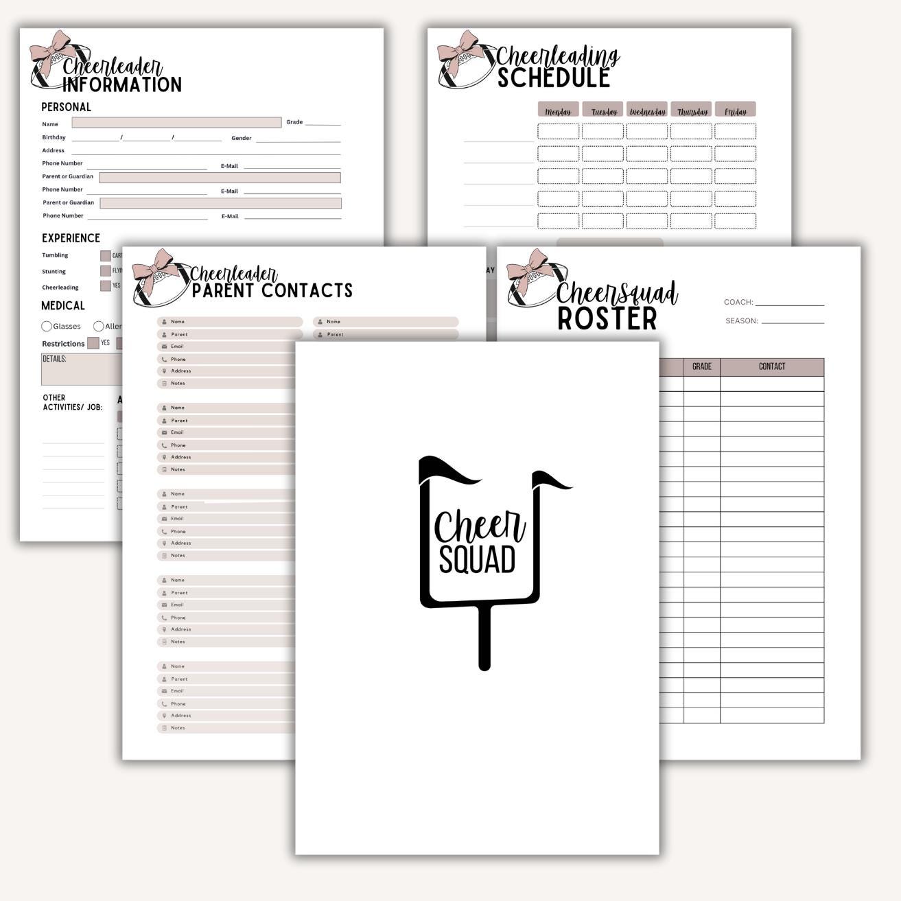 Football Cheer Coach Planner: Printable Planning Sheets PDF Digital ...