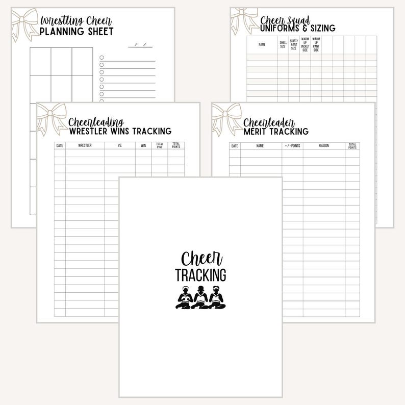 Wrestling Cheer Coach Planner | Printable Cheerleading Binder, Digital ...