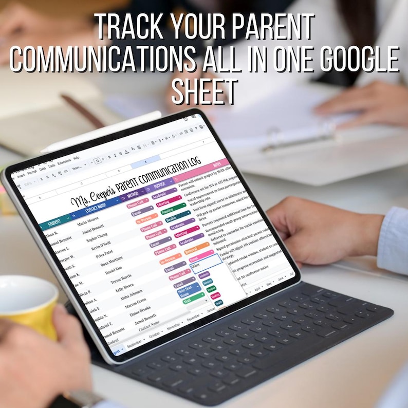 Teacher Communication Log | Editable Google Sheets | Parent Contact ...