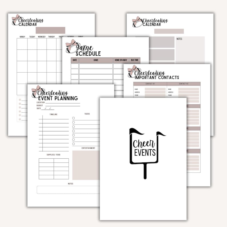 Football Cheer Coach Planner: Printable Planning Sheets (PDF Download ...