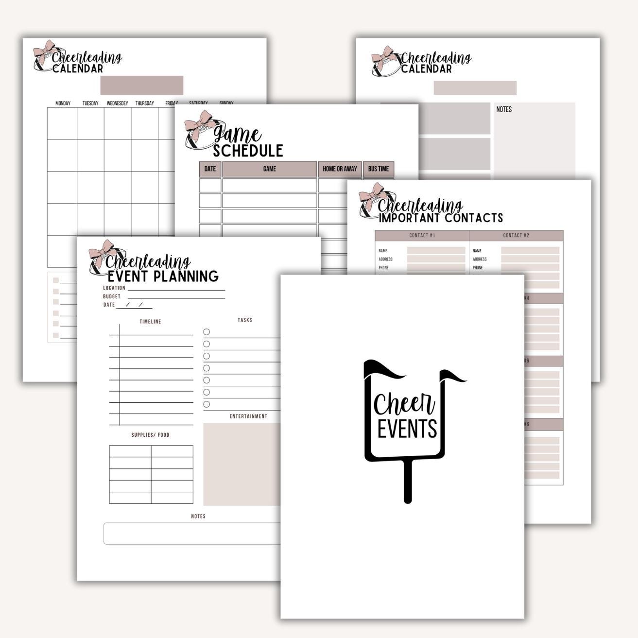Football Cheer Coach Planner: Printable Planning Sheets PDF Digital ...