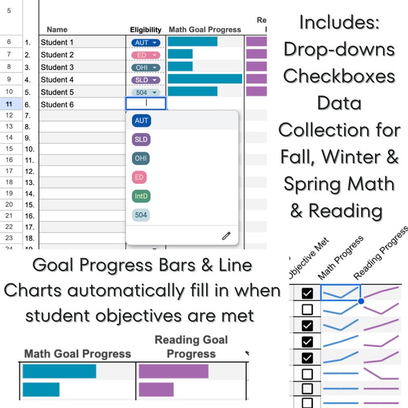 Easy IEP Goals and Progress Monitoring Tracking (google Sheets) for ...