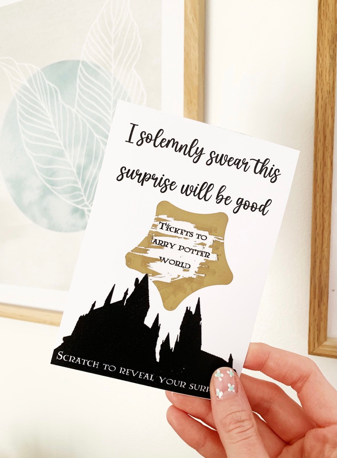 Harry Potter/wizard Scratch Reveal Card Birthday, Anniversary, Surprise ...