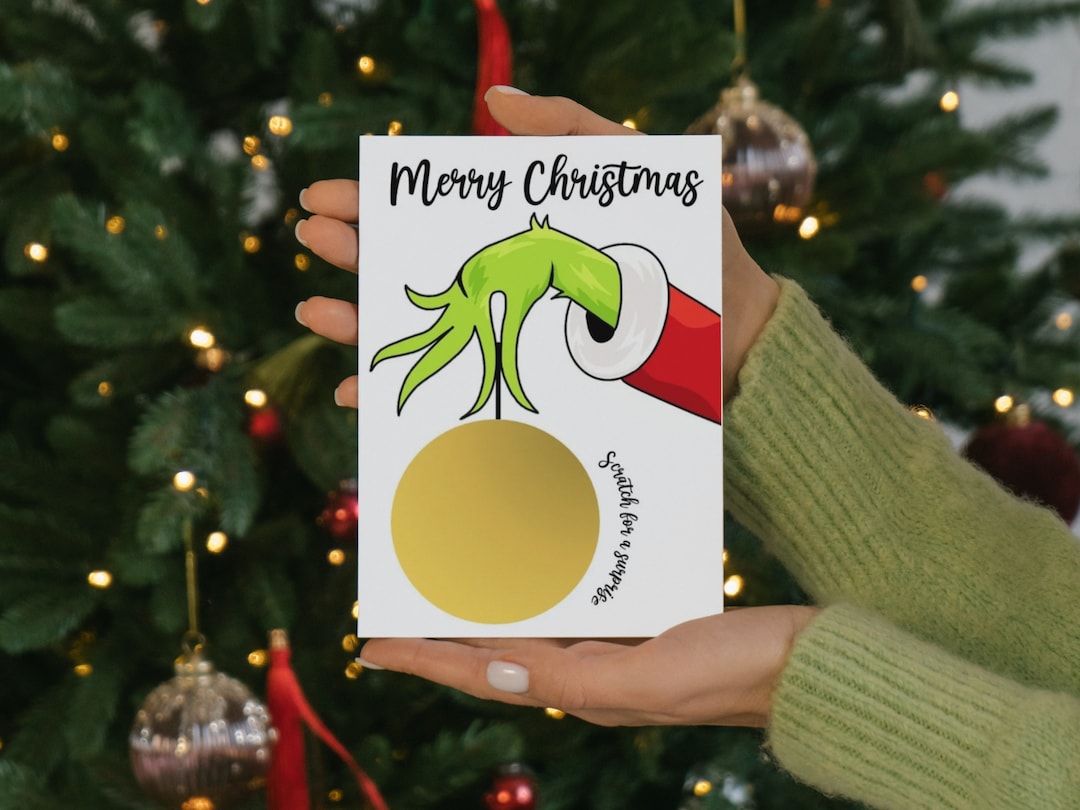Grinch Surprise Scratch Reveal Card Grinch Christmas Scratch Card ...