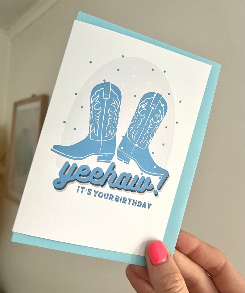Cowboy Birthday Card Western Birthday Card Cowgirl Birthday - Etsy