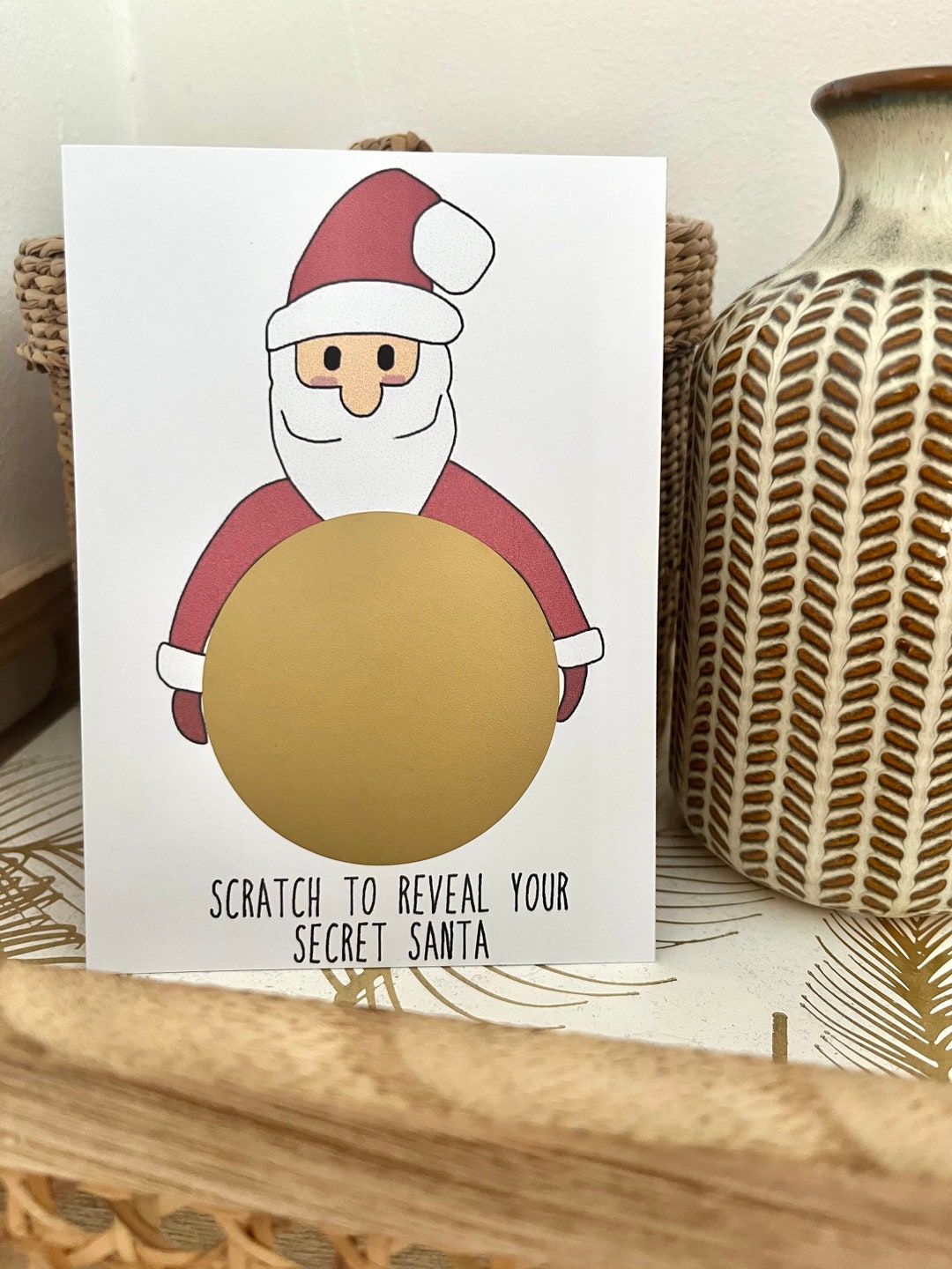 Secret Santa Scratch off Reveal Cards Christmas Scratch Reveal - Etsy