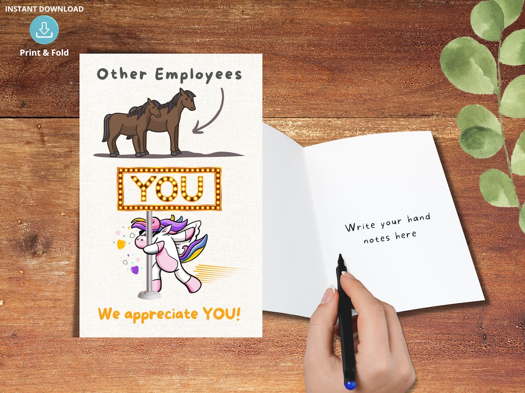 Employee Appreciation Funny, Printable Card, PRINTABLE/TEXT/EMAIL ...
